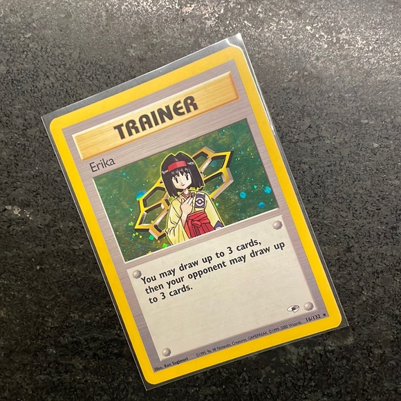 Pokemon | Other | Pokmon Base Set Erika Trainer Holographic Card | Poshmark